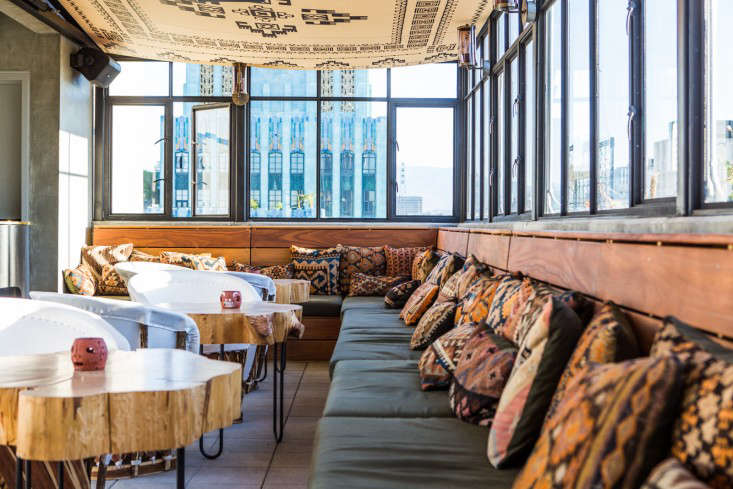 The Height of Downtown: The Ace Hotel Rooftop Lounge in LA - Remodelista