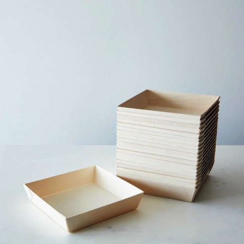 Compostable Wooden High-Edge Plates