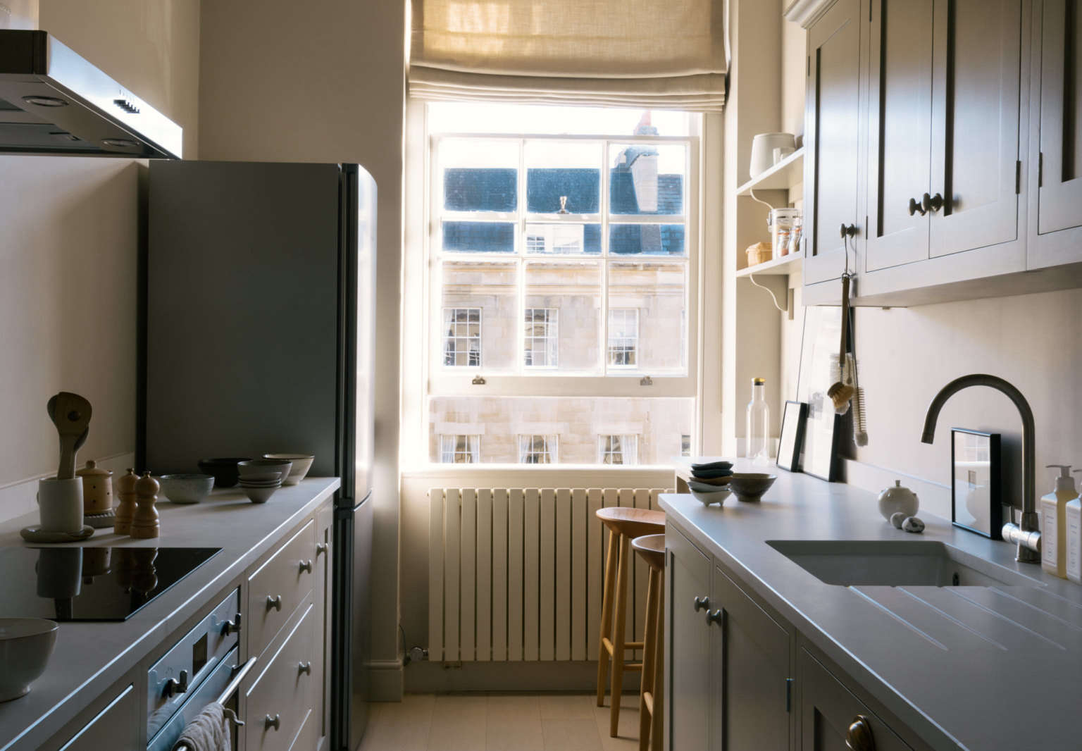 Shaker Galley Kitchen: a Stylish Small Design by deVol for the Founders ...